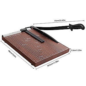 Paper Trimmer, A4 Guillotine Paper Cutter Heavy Duty Photo Guillotine Craft Machine with Security Safeguard for Standard Cutting of Paper, Photos or Labels, Improve Cutting Precision (Red, 38X30cm)