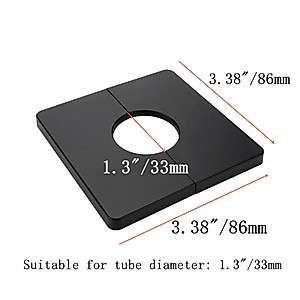 Tsnamay 4 Pcs Wall Split Flange, ABS Square Self-Adhesive Escutcheon Plate Buckles Design for 1.3"/33mm Diameter Pipe