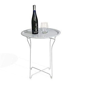 Atlantic urbSPACE Metal Side Table - Stylish Folding Tray Table, Sturdy Steel Construction with Wear-Resistant Powder Coating, PN in White