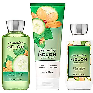 Bath & Body Works Signature Collection Cucumber Melon Gift Set ~ Body Cream ~ Shower Gel & Body Lotion. Lot of 3