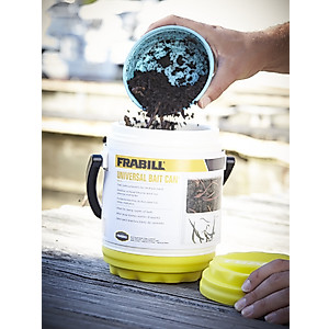 Frabill Dual Compartments Crawler Can, White and yellow