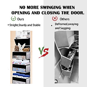 SHALORY Over Door Hanging Organizer,5-Shelf and 4 Side Pockets with Velcro Stickers Secure Heavy Duty Organization for Bedroom Pantry Nursery Cosmetics Clothes Toys and Diapers