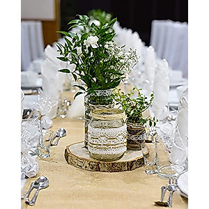 Caydo 9-10 Inch Large Wood Slice with Wood Table Holders as Serving Trays for Table Centerpiece, Wedding Decoration, Baby showers, Christmas and Forest Theme Parties