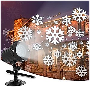 Florarich Christmas Projector Lights Outdoor, Indoor LED Snowflake Llights,Christmas Decorations Light, Waterproof Snowfall Projector Christmas Light Projector Outdoor for Patio, Garden, Party