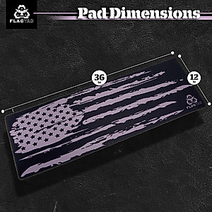 FlagTac Gun Cleaning Mat 12"x36" for Long Rifle, Pistol & Shotgun. Oil-Resistant, Waterproof, Durable, Protects Surfaces, & Non-Slip Repair Mat. Keyboard Gaming Mat