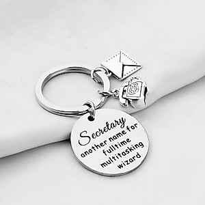 KUIYAI Secretary Keychain Secretary Staff Gift Office Worker Gift Receptionist Gift Secretary Retirement Gift (KEY-Secretary S)