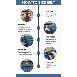 Canvas Web Belt Military Style with Black Buckle and Tip 56" Long Many Colors (Black)