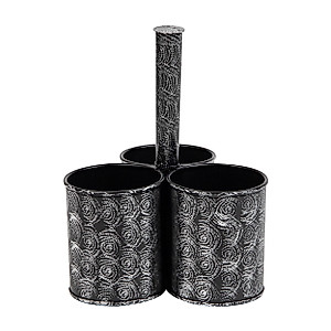 Mind Reader 3-Compartment Caddy Utensil Holder, Black