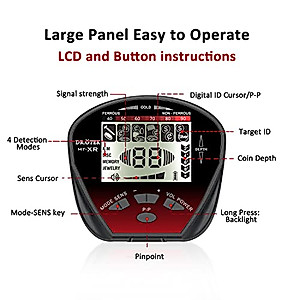 DR.ÖTEK Metal Detectors for Adults Professional, Pinpoint Metal Detector Waterproof Gold and Silver, Higher Accuracy, Bigger LCD Display, Strong Memory Mode, 10" IP68 Coil, New Advanced DSP Chip