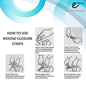 Endure Wound Skin Closures Strips, 10 Pouches Individually Packed (1/2 ” x 4” Nude Tone)