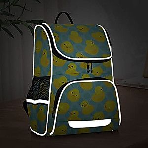 Joko Ivery Yellow Rubber Duck Kids Backpack for School Bookbag with Chest Clip for Girls Boys Elementary Travel