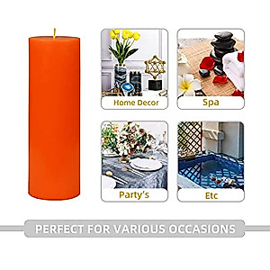 Zest Candle Pillar Candle, 3 by 9-Inch, Orange