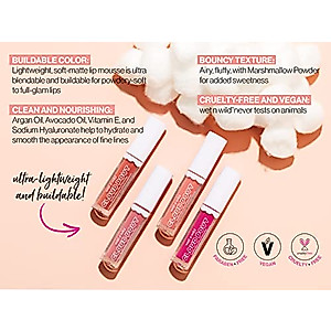 wet n wild Liquid Lipstick Cloud Pout Marshmallow, Light Pink Cloud Chaser | Matte Lip Cream Mousse | Argan Oil | Vitamin E (Pack of 1)