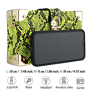 Tmore Womens Snakeskin Clutch Purses Handbag Ladies PU Leather Evening Crossbody Purse Shoulder Bags with Chain