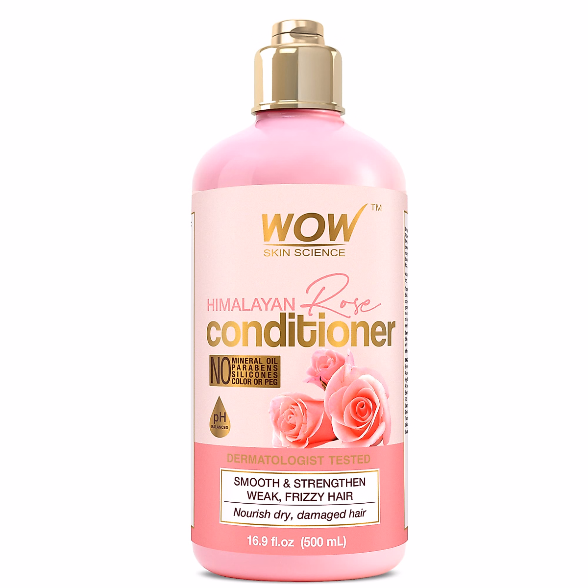 WOW Skin Science Himalayan Rose Hair Conditioner for Dry Damaged Hair - Hydrating Hair Repair (Conditioner 16.9 Fl Oz (Pack of 1))
