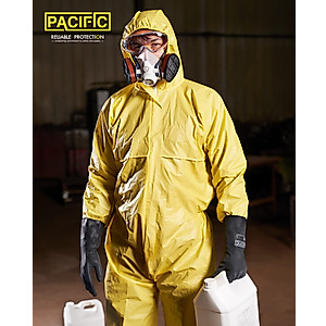 PACIFIC PPE Chemical Resistant Gloves, Heavy Duty Industrial Rubber Gloves, Resist Acid, Alkali and Oil, 12.6", Large