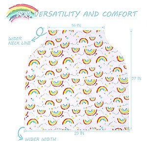 Cloele Car Seat Canopy for Babies Nursing Cover Breastfeeding Scarf - Multi Use Baby Car Seat Covers Rainbow Infant Stroller Cover Newborn Breastfeeding Nursing Cover