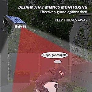 EUAONYA Solar Powered Fake Security Camera, Solar Wall Light Outdoor Solar-Powered Garden Lamp,Motion Sensor Waterproof Spotlights for Garden Path Street, IP65 Waterproof