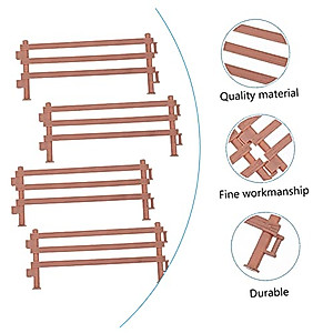 HANABASS 30pcs Plastic Fence Fence Grass Edging Fence Mini Wood Picket Landscape Wire Fencing Plastic Garden Palisade Fence Model Dolls House Small Picket Fence Board Game Small Fence 16c