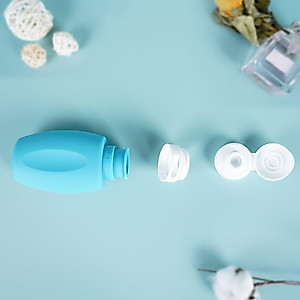 JaneJu Travel Bottles for Toiletries, TSA Approved 3oz 4 Pack Travel Size Containers, Refillable Leak Proof BPA Free Silicone Squeezable Travel Accessories for Shampoo Conditioner Lotion