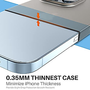 TOZO Compatible for iPhone 13 Pro Max Case 6.7 inch Hard Cover 0.35mm World's Thinnest Protect Shell Semi Transparent Light Weight Thin Cover with Matte Finish Black