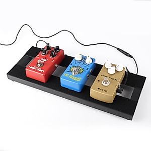 Mr.Power 15" x 5.7" Mini Pedalboard, 0.75lb Alum Alloy Super Light Guitar Bass Effect Pedal Board, With Accessories Self Adhesive Hook Loop Tape, Cable Ties, CabIe Clamps (Small Pedalboard)