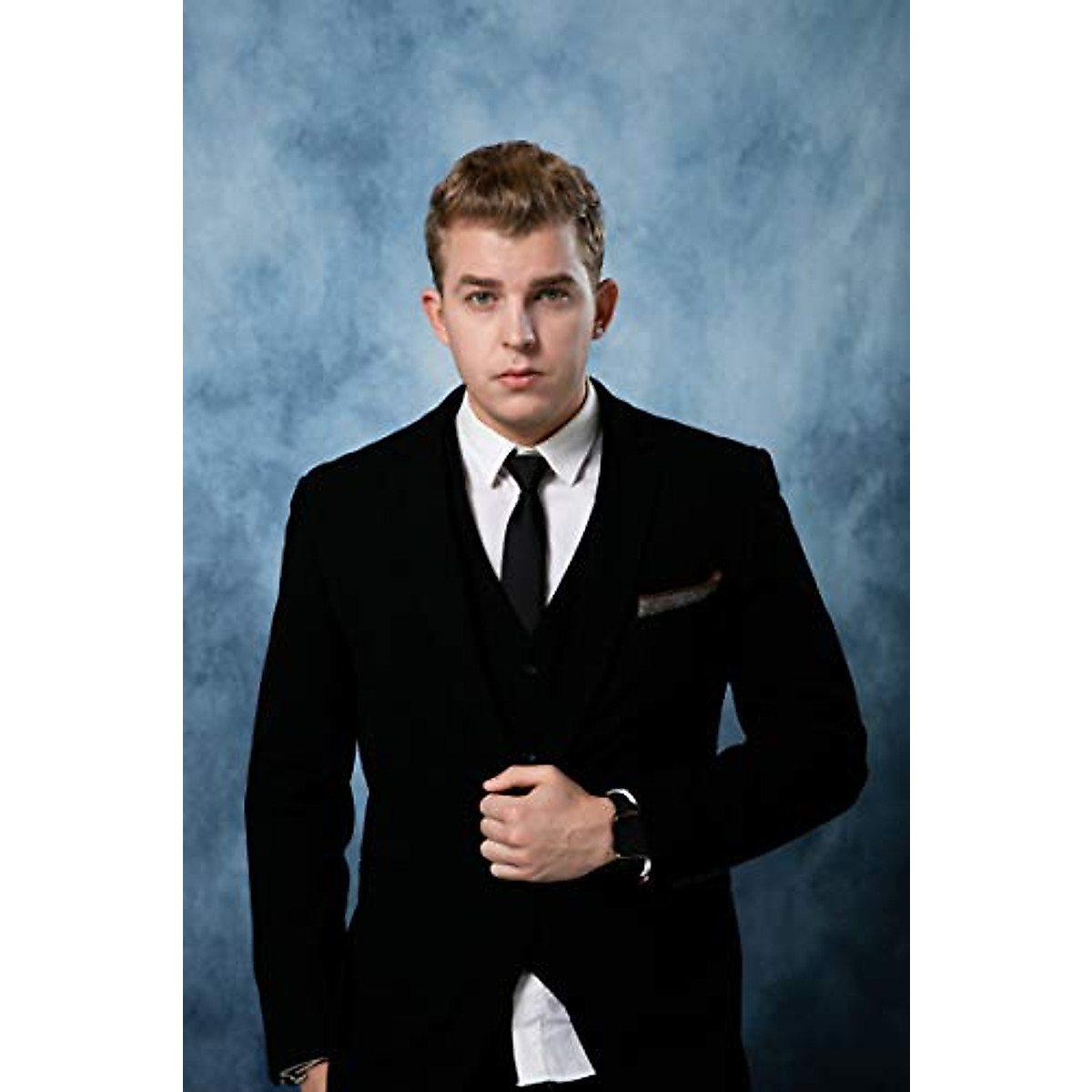 Kate 5x7ft/1.5m(W) x2.2m(H) Blue Headshot Background Blue Texture Portrait Photography Microfiber Backdrop Photo Studio Props