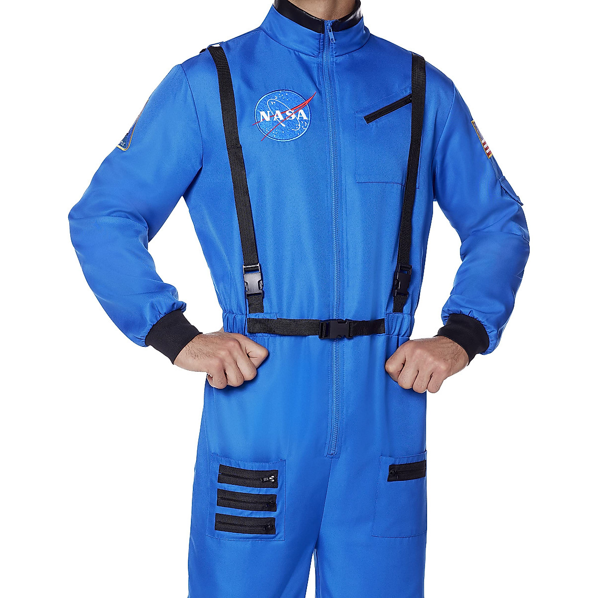 Spirit Halloween Adult Blue NASA Jumpsuit Costume - XL