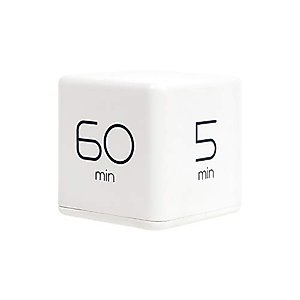 mooas Cube Timer, Time Management, Kitchen Timer, Kids Timer, Workout Timer, Timer for Studying, Cooking (White)