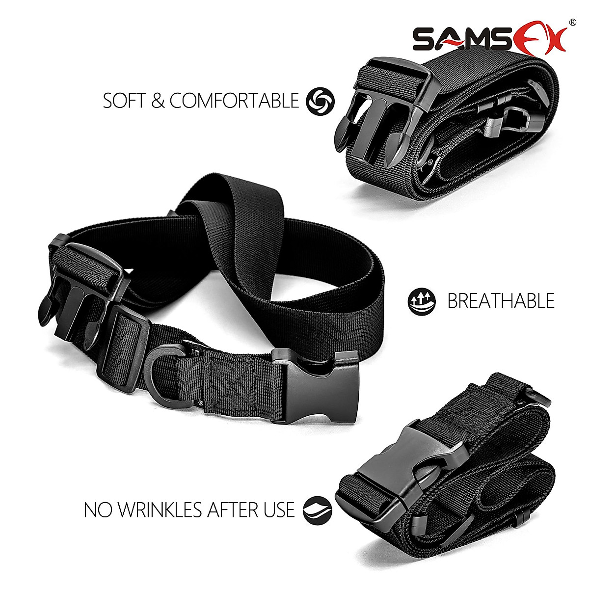 SAMSFX Fishing Waist Belt Rod Holder Wader Belt Wading Belts for Surf Casting Kayak Fishing Accessories Waders Straps
