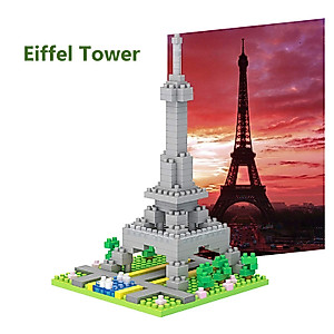 DoxiGlobal 10 in 1 Mini City Architecture Building Blocks Set Eiffel Tower/Taj Mahal/Big Ben/Leaning Tower of Pisa World Famous Collection Model KIts Construction Educational DIY Gift-4500pcs (10 Set)