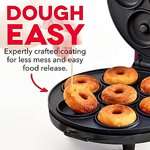 Dash Mini Donut Maker Machine for Kid-Friendly Breakfast, Snacks, Desserts & More with Non-stick Surface, Makes 7 Doughnuts, Donut Print