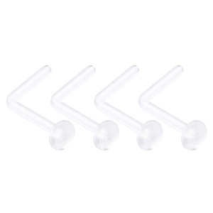 4PCS Flexible Acrylic Clear Bioflex Retainer, 4pcs 0.8M 6M bar, Size No Size