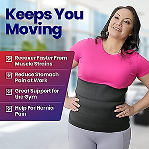 Wide Abdominal Binder Belly Wrap – Plus Size Postpartum Tummy Tuck Belt Provides Slimming Bariatric Stomach Compression or to Help Hernia or Post Surgery Healing & Support (XXL 3XL Stomach 47” to 70”