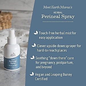 Earth Mama Herbal Perineal Spray | Safe for Pregnancy and Postpartum Recovery, Witch Hazel Natural Cooling Spray For After Birth Feminine Care Essentials, Benzocaine & Butane Free, 4-Fluid Ounce