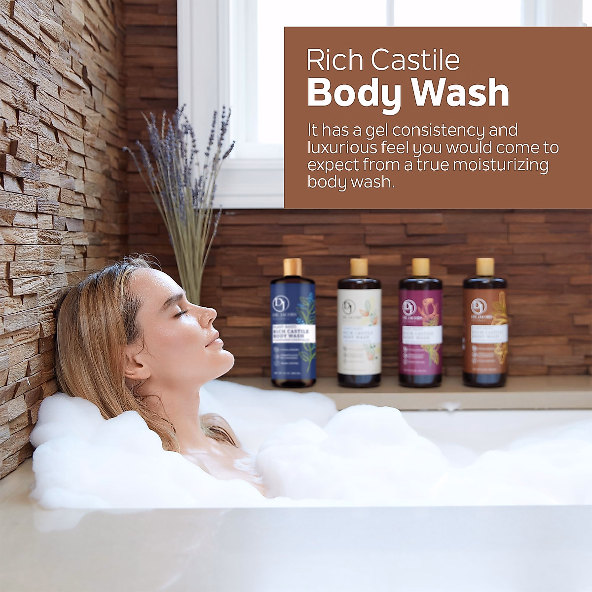 DR. JACOBS NATURALS Castile Sandalwood All-Natural Body Wash for Moisturizing Dry and Sensitive Skin Shampoo with Plant-Based Ingredients Gluten, Preservatives-Free Formula - 32 oz, Pack of 1