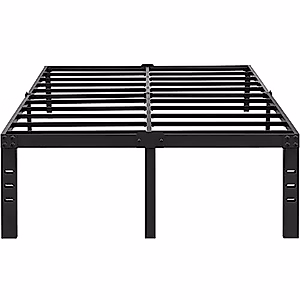 Kilyssa Full Size Bed Frame 18 Inches High, Metal Platform Bed Frames 3500 lbs Heavy Duty Steel Slat Support Easy Assembly Bed Frames Full Noise Free No Box Spring Needed,Black