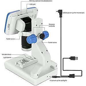 Andonstar AD205 Digital Microscope 200X Magnification USB LCD Microscope for Children, Student, Hobbyist DIY, with Slides Kit School Lab Fun&Educational Plant Insect Specimen Slides Observation