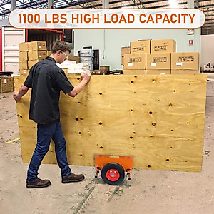 AIWFL Panel Dolly Heavy Duty Door Dolly Cart 1100LBS Capacity Granite Slab Dolly Adjustable Drywall Mover with 10" Solid Wheels Panel Cart for Drywall Sheet Material Handling All Terrain Moving Cart