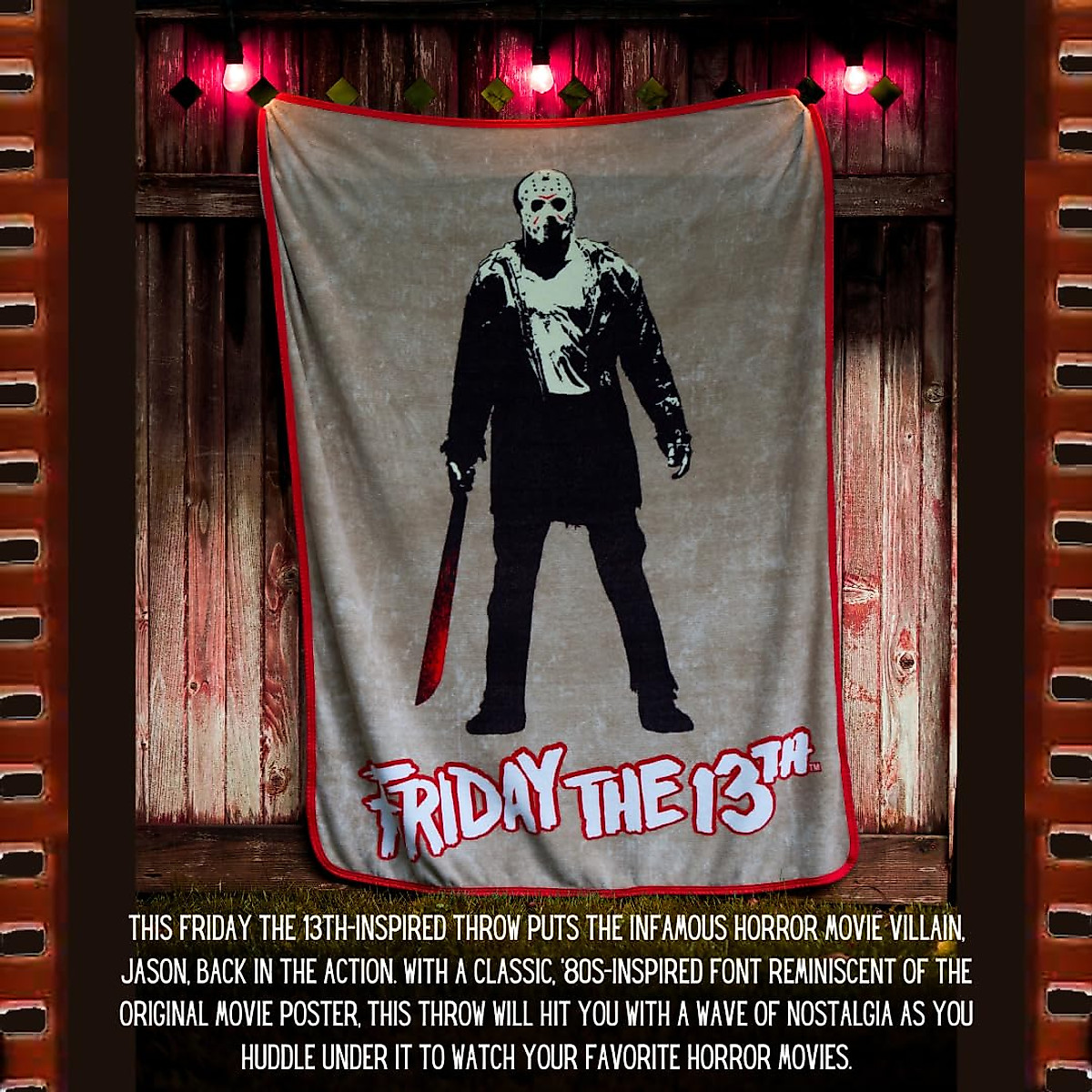 Franco Halloween Friday The 13th Jason Horror Bedding Super Soft Micro Raschel Throw, 46 in x 60 in, (Official Licensed Product)