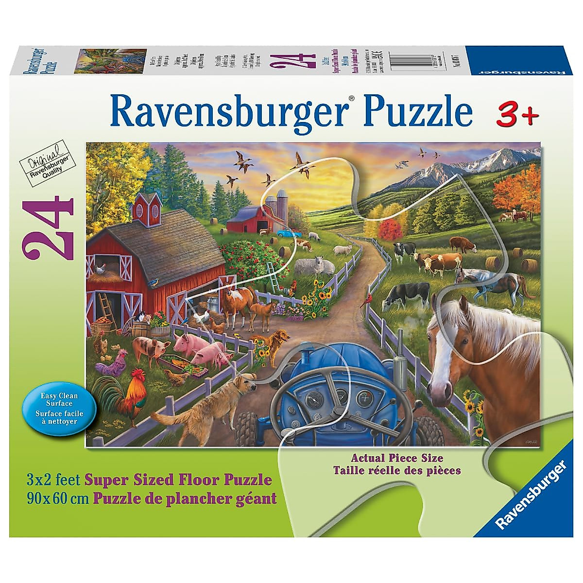 Ravensburger My First Farm 24 Piece Giant Floor Jigsaw Puzzle for Kids - 03076 - Every Piece is Unique, Pieces Fit Together Perfectly