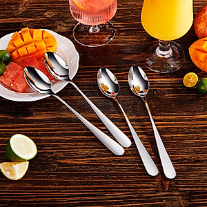 KEAWELL Premium 4-Piece Louise Long Handle Iced Tea Spoons, 18/10 Stainless Steel Long Teaspoons, Long Coffee Spoons, Cocktail Stirring Spoons, Dishwasher Safe (7.5", 4)