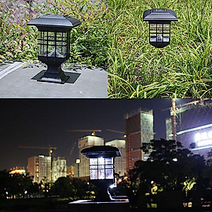 LED Solar Outdoor Light Waterproof Decorative Outside Solar Wall Lamp Portable Pillar Stigma Lawn Light for Home Garden Column Cage Path Landscape Grass Street Patio Backyard Villa Decoration 2 Pack
