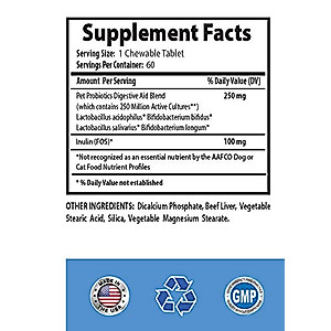 I Love My Pets Dog probiotics Chews - PET Digestive AID - Dogs and Cats - Best PROBIOTICS - lactobacillus acidophilus for Dogs - 180 Treats (3 Bottle)