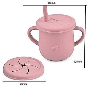 K-Universal Baby Feeding Bibs | 8pc Silicone for Babies Bib Bowl Plate Cup Fork Spoon Adjustable Divided Easily Wipe Clean Less Cleaning Time After Toddler & (Playful pink), One Size