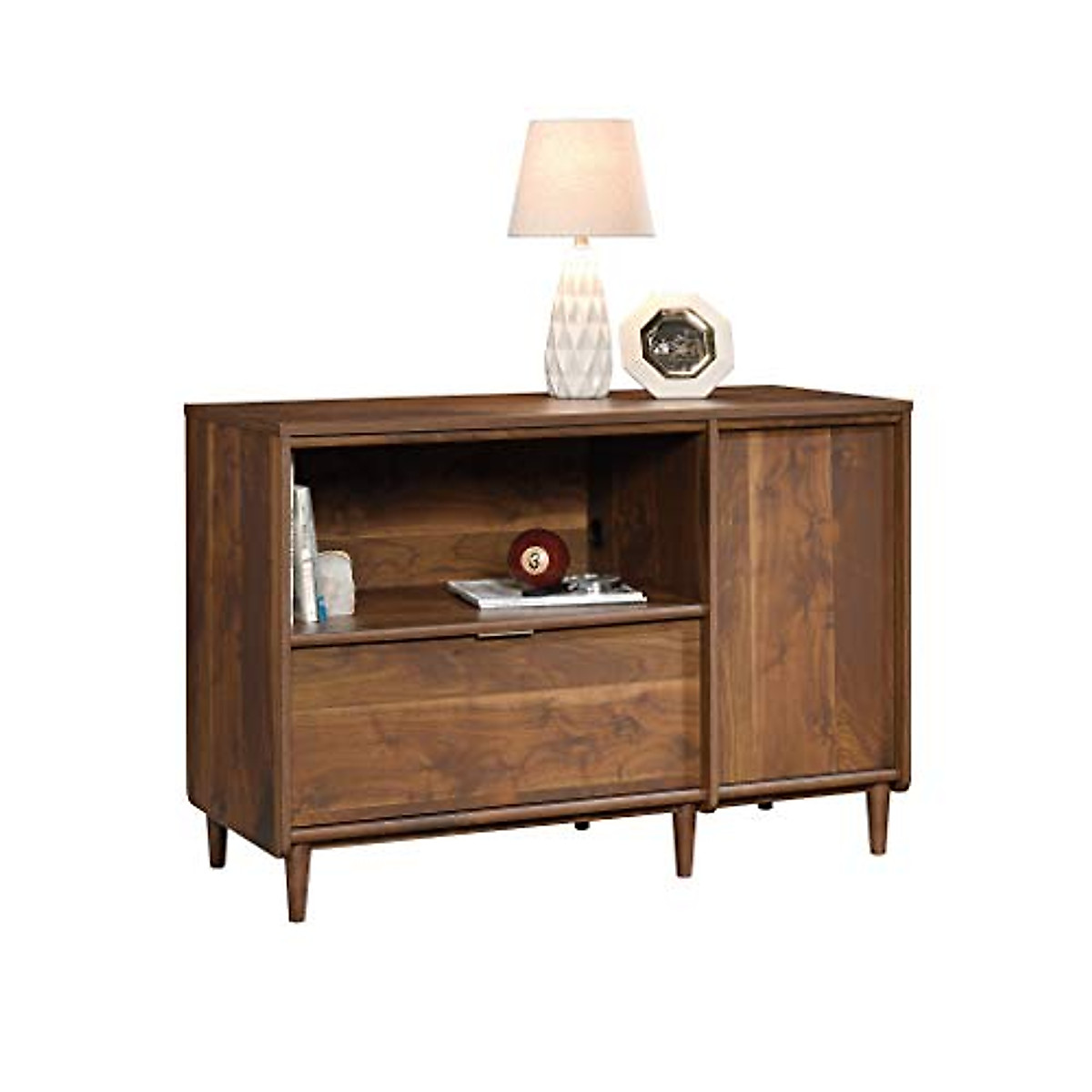 Sauder Clifford Place Credenza, For TV's up to 46", Grand Walnut finish
