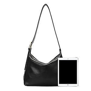 Women's Shoulder Handbags Hobo Bags Black Purse Tote Bag Shoulder Bag for Women Vegan Leather Messenger Designer Ladies Satchel Bags with Zipper