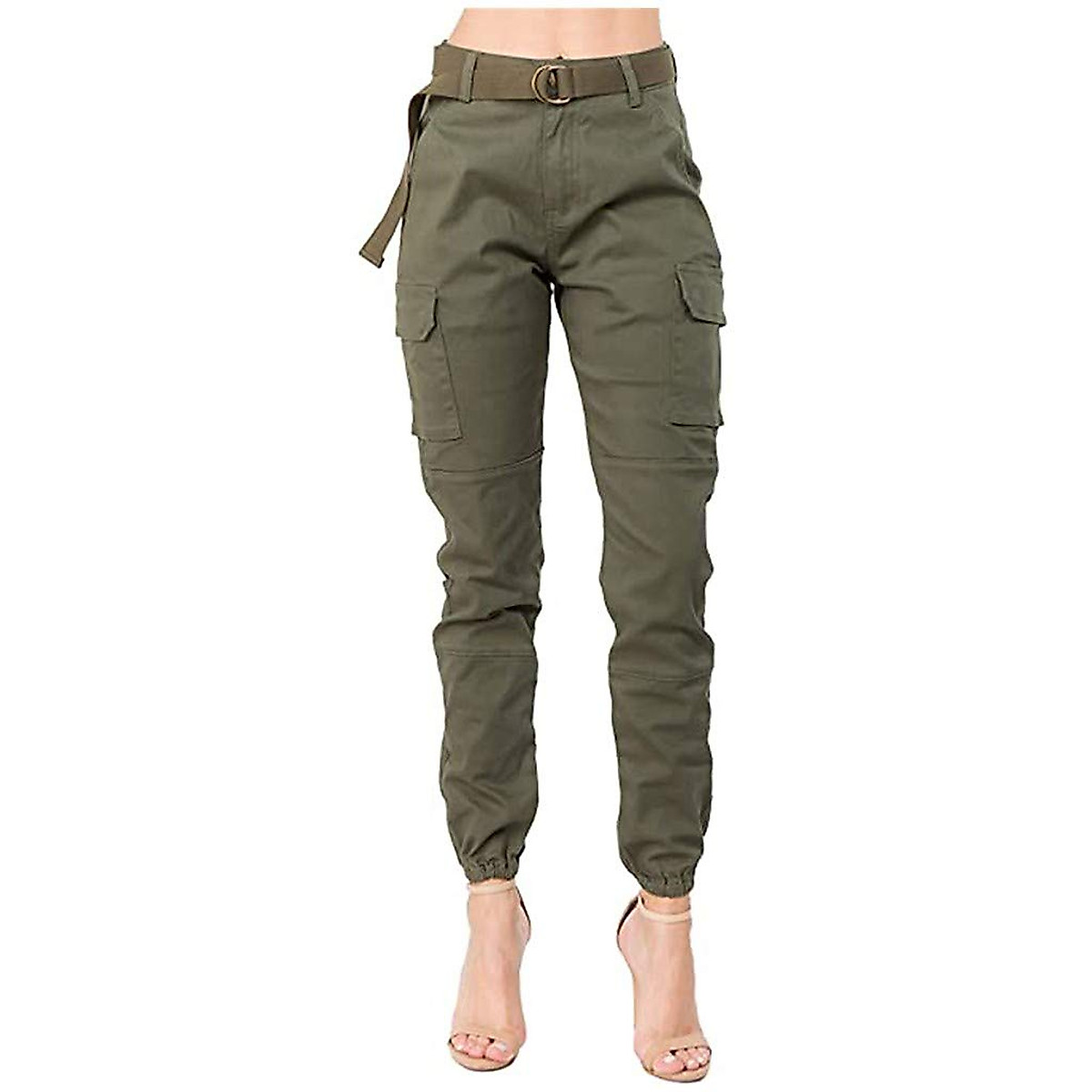 Prime Shopping Online Women's High Waist Cargo Camouflage Pants for with Matching Belt Combat Military Trousers Tapered Pants with Pockets Army Green XL Fall Pants for Women 2023