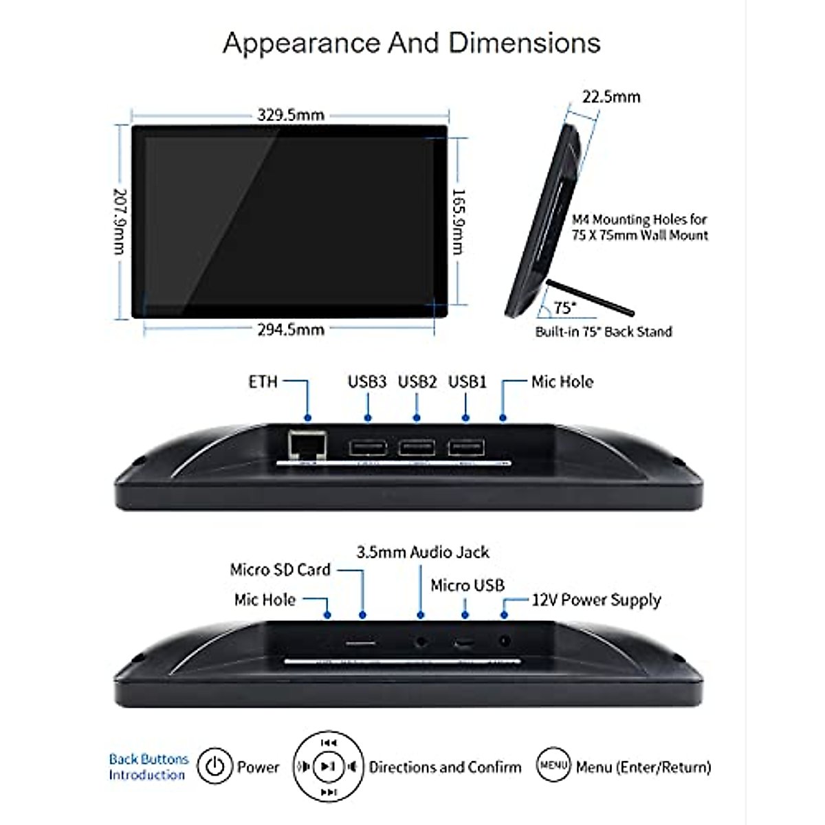 13.3inch Magic Mirror, Voice Assistant, Touch Control,Raspberry Pi 3A+ Inside,Transform to Mini-Computer