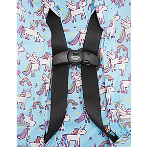 Niko Easy-Wash Children's Car Seat Cover & Liner - 100% Cotton Jersey Blue Unicorn - Fits Most Toddler Car Seats - Universal Fit - Waterproof SEAT Bottom - Machine Wash and Dry